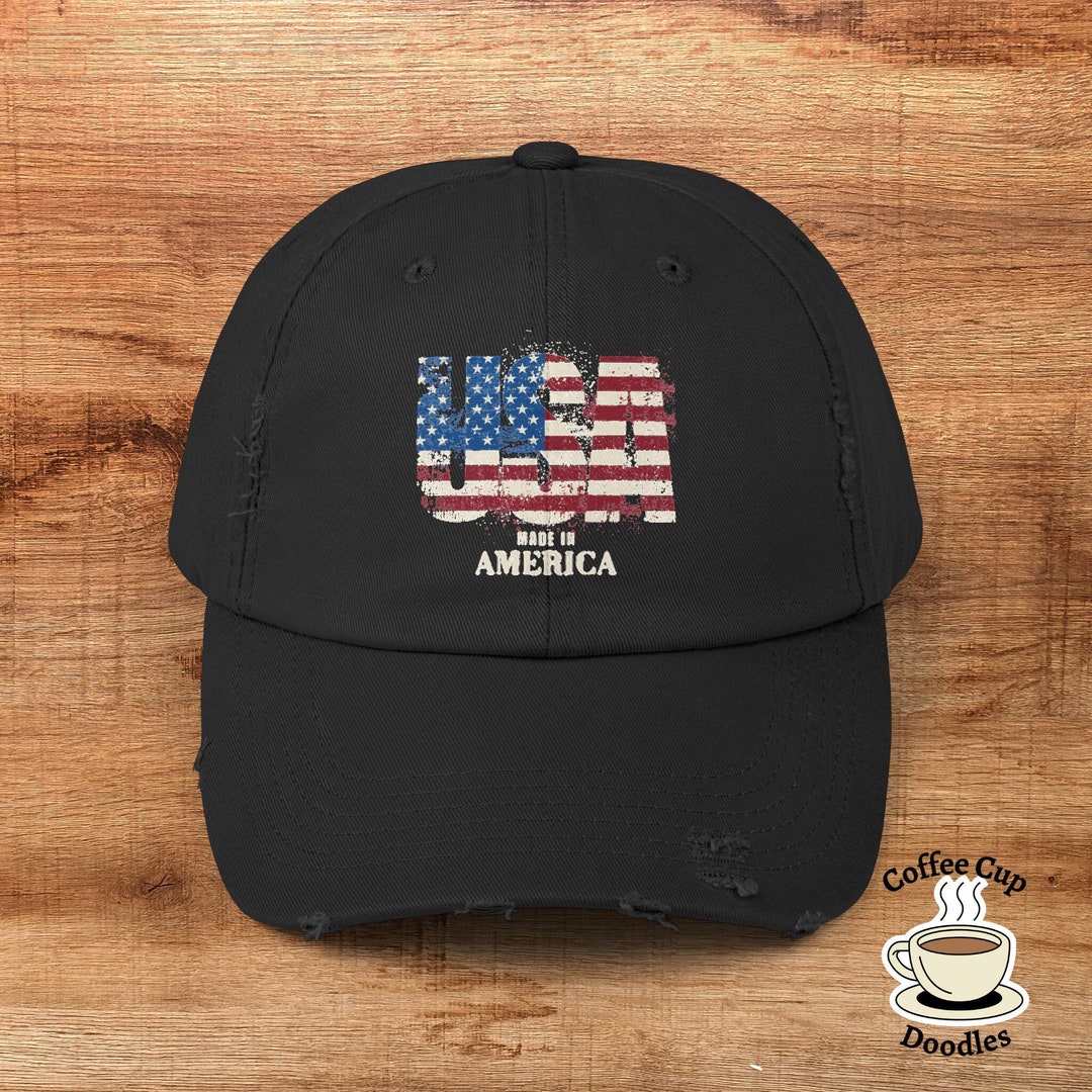 USA Made Distressed Cap: Patriotic American Flag Hat - Etsy