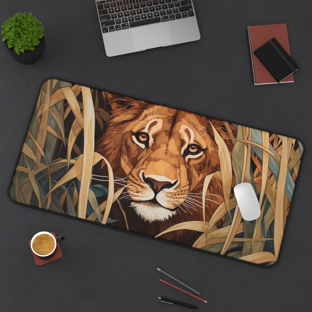 Beautiful Lion Desk Mat, Wildlife Inspired Desk Mat, Workspace or ...