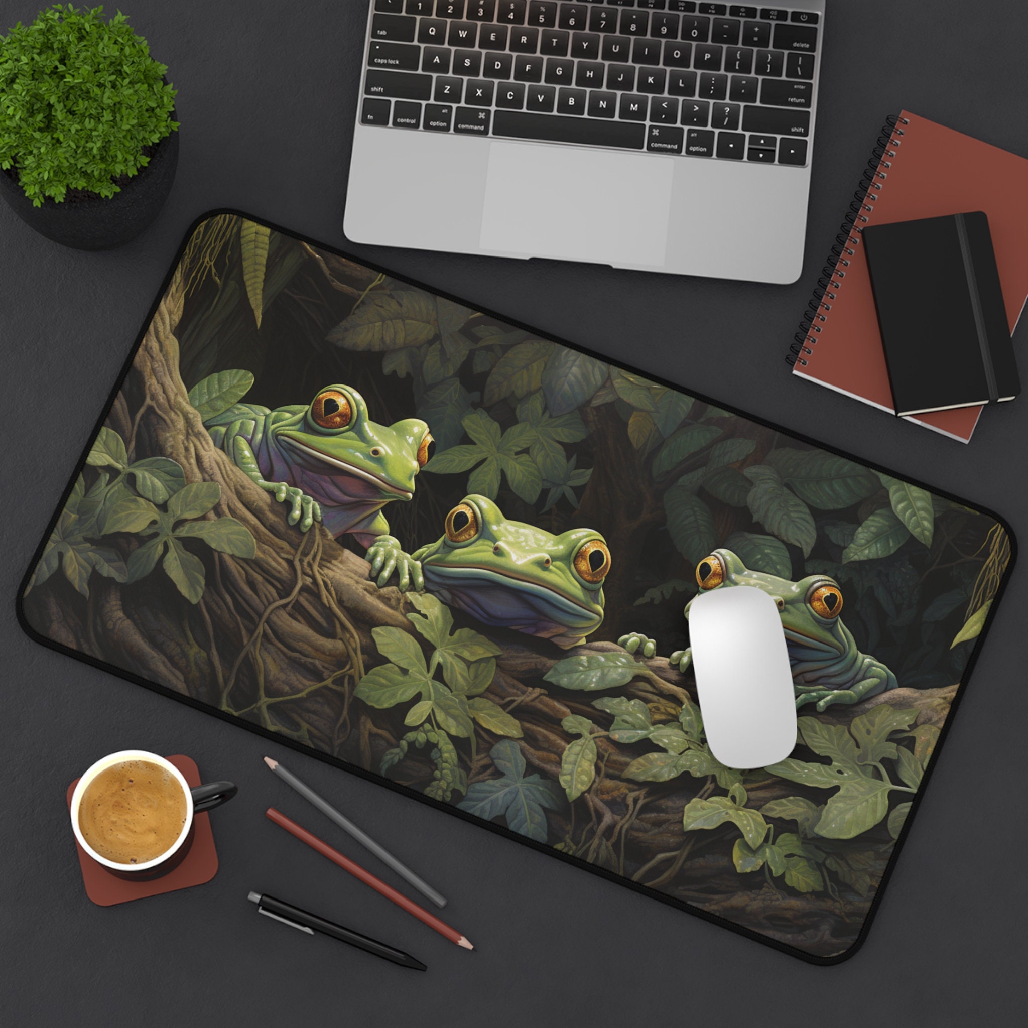 Jungle Frog Desk Mat, Wildlife Desk Mat, Nature Theme Gift, Office ...