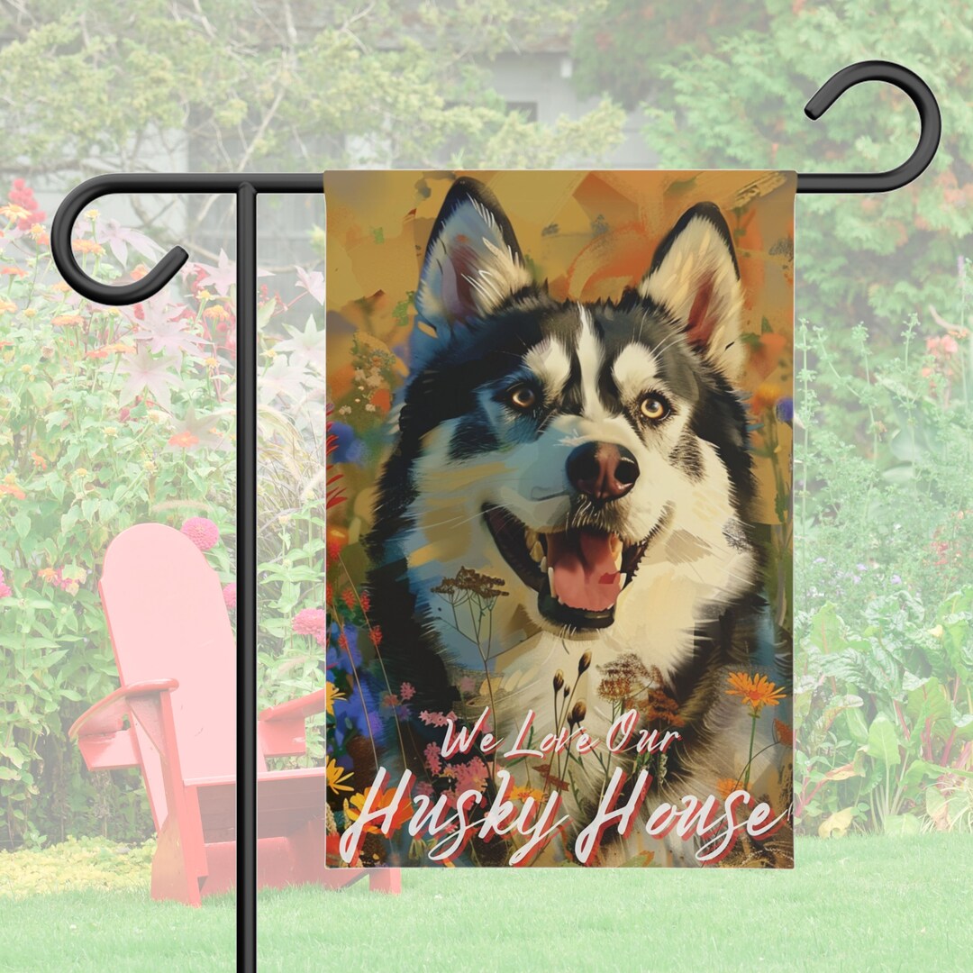 Husky Garden Banner, Husky Owner Banner, Husky House Flag, Husky Owner ...