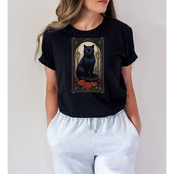 Black Cat Shirt - Etsy
