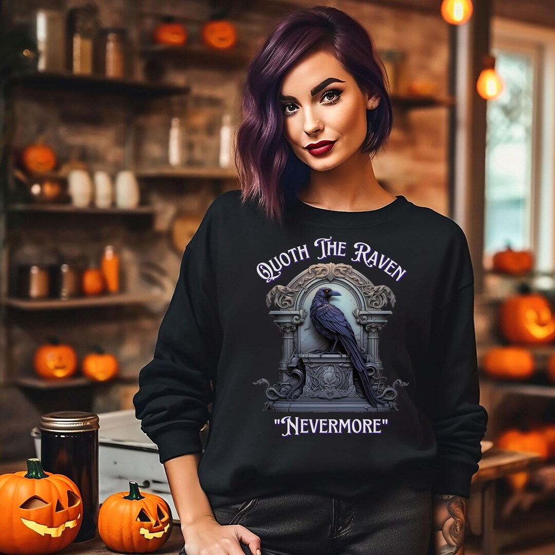 The Raven Sweatshirt, Edgar Allan Poe Shirt, Gothic Raven Tee ...
