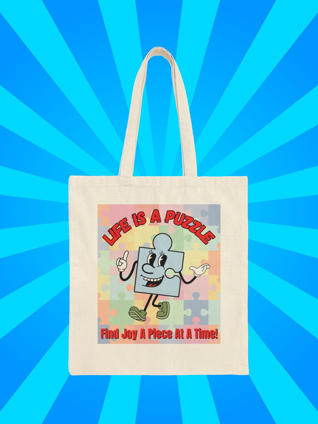 Jigsaw Puzzle Bag, Puzzle Tote Bag, Puzzle Lovers Gift, Gift for Mom ...