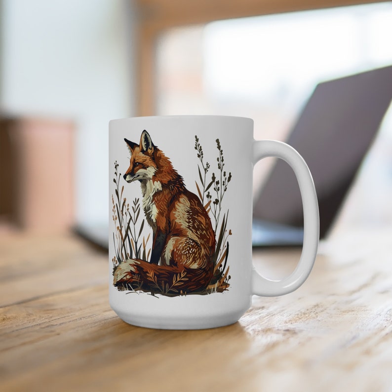 Red Fox Mug, Art Nouveau Fox Coffee Cup, Fox Lovers Gift, Woodland ...
