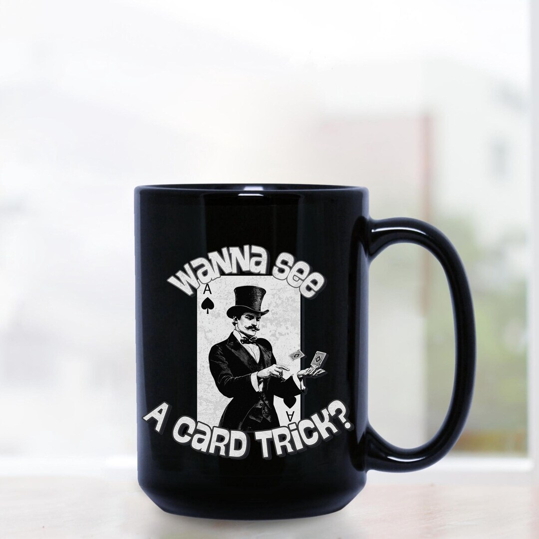 Magician Card Trick Mug, Vintage Magician Coffee Cup, Gift for ...