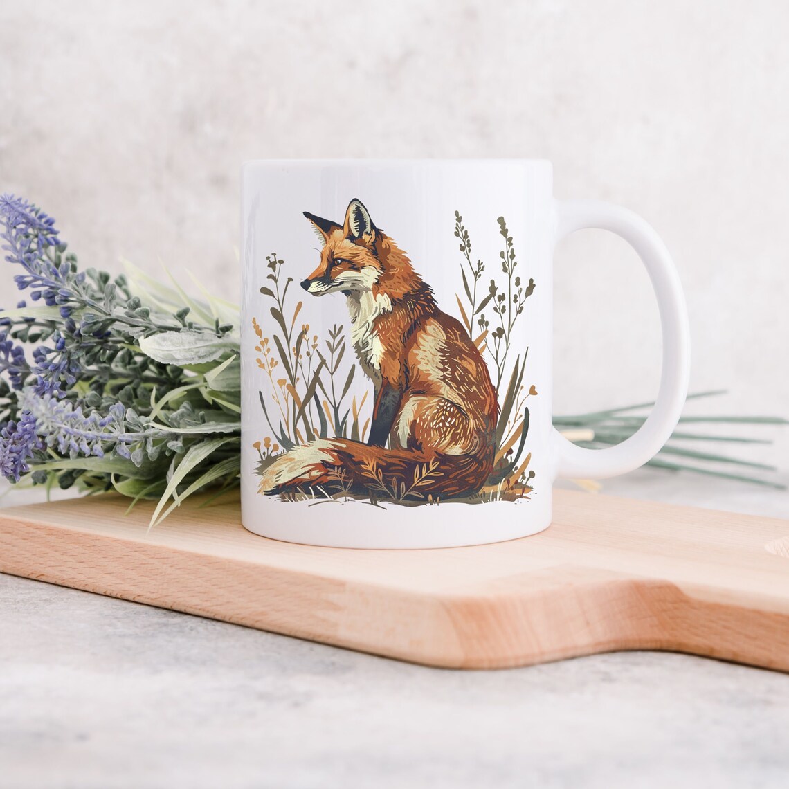 Red Fox Mug, Art Nouveau Fox Coffee Cup, Fox Lovers Gift, Woodland ...