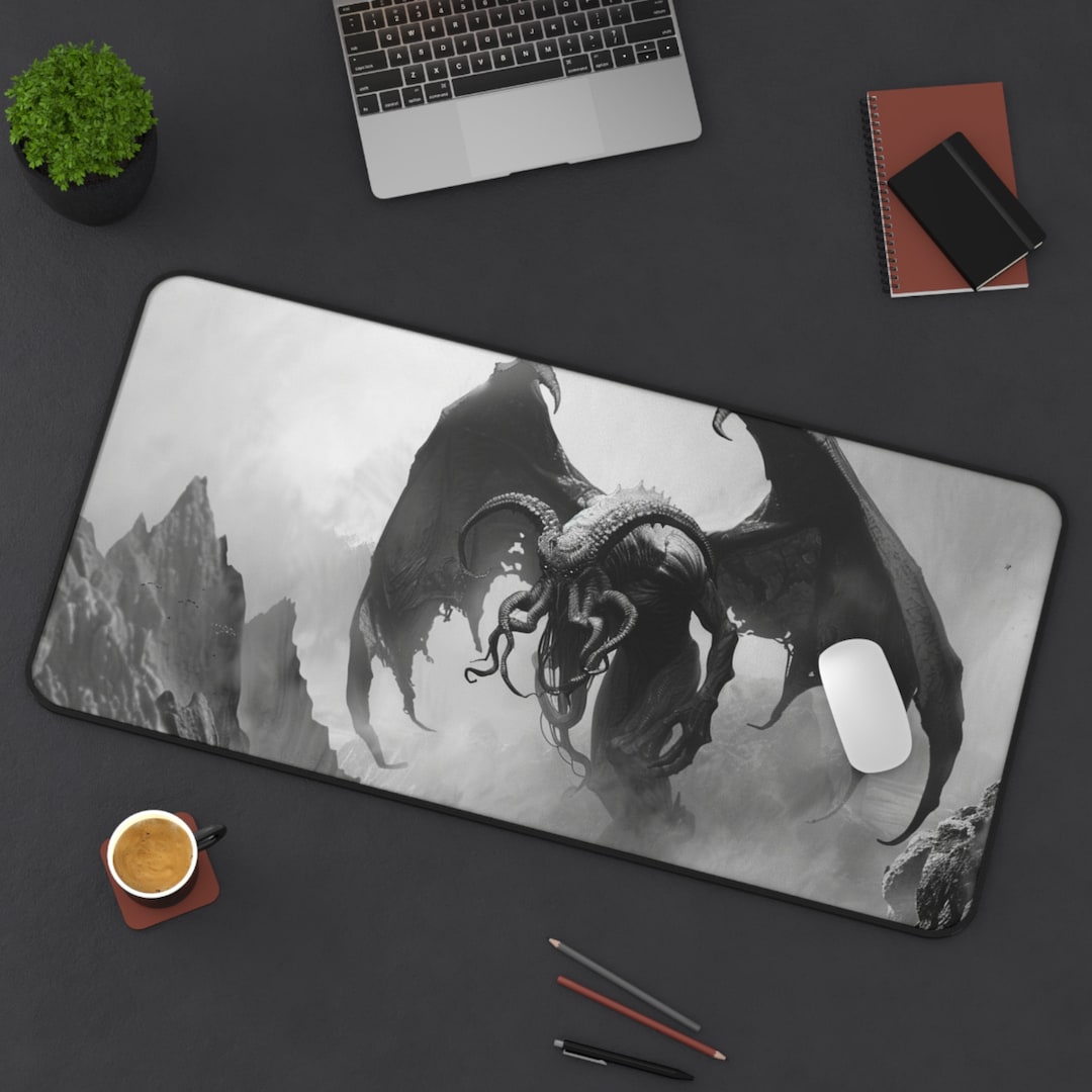 Cthulhu Desk Mat, Lovecraft Inspired Desk Mat, Workspace or Office ...