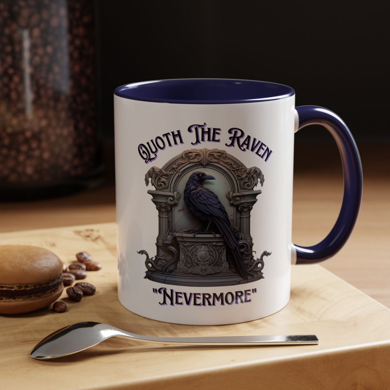 The Raven Mug. Quoth the Raven Mug, Edgar Allan Poe Mug, Gothic Raven ...