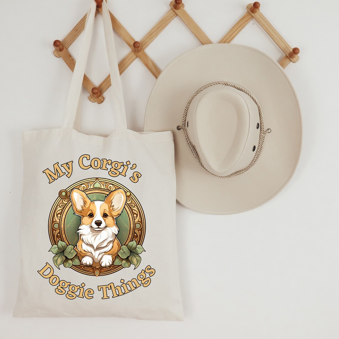 Corgi Tote Bag, Doggie Things Bag, Corgi Owner Bag, Gift for Dog Mom ...
