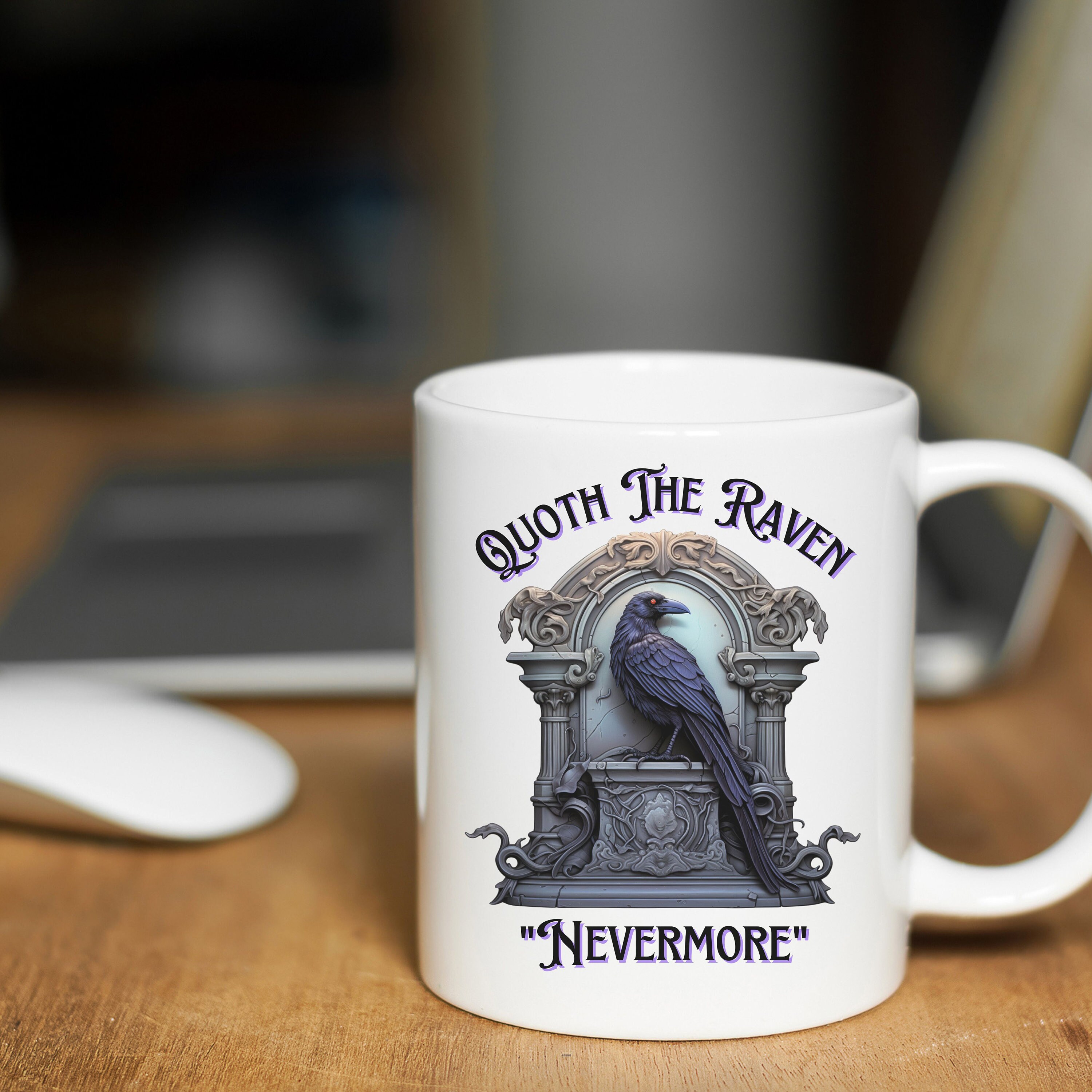 The Raven Mug. Quoth the Raven Mug Edgar Allan Poe Mug - Etsy