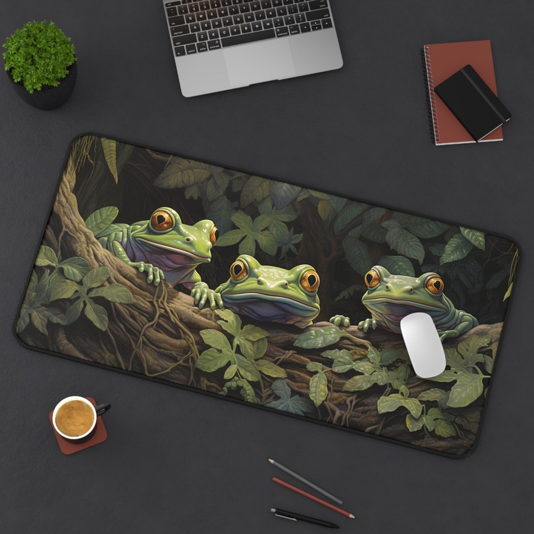Jungle Frog Desk Mat, Wildlife Desk Mat, Nature Theme Gift, Office ...