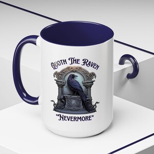 The Raven Mug. Quoth the Raven Mug, Edgar Allan Poe Mug, Gothic Raven ...