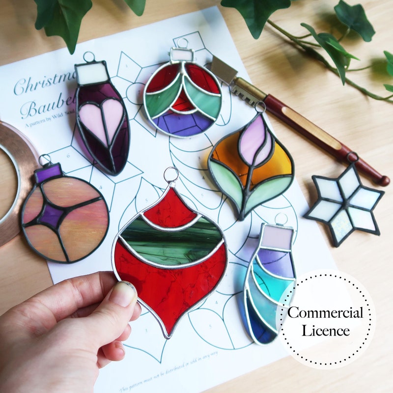 Stained Glass Christmas Ornament Pattern - Etsy