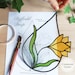 Daffodil Flower Drop Stained Glass Pattern: DIY Decor (digital Download ...