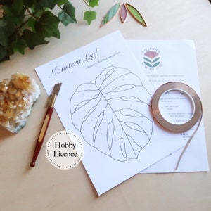 Monstera Leaf Stained Glass Pattern Multipack of 5, Beginner Stained ...
