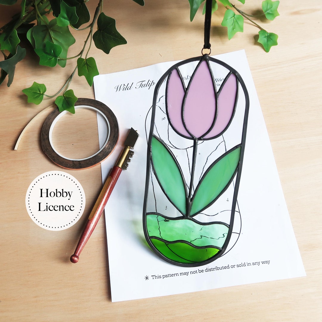 Tulip Stained Glass Pattern, Stained Glass Patterns, Digital Download ...