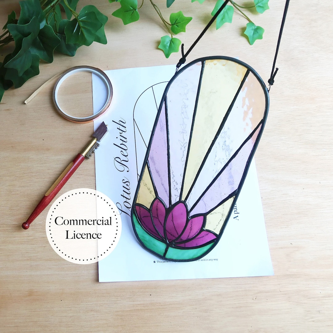 Lotus Ray Stained Glass Pattern, Stained Glass Patterns, Digital ...