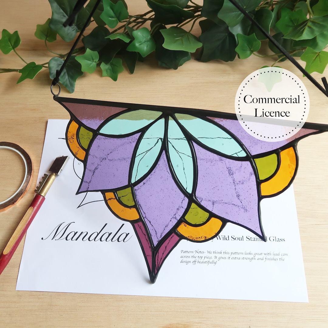 Mandala Stained Glass Pattern, Stained Glass Patterns, Digital Download ...