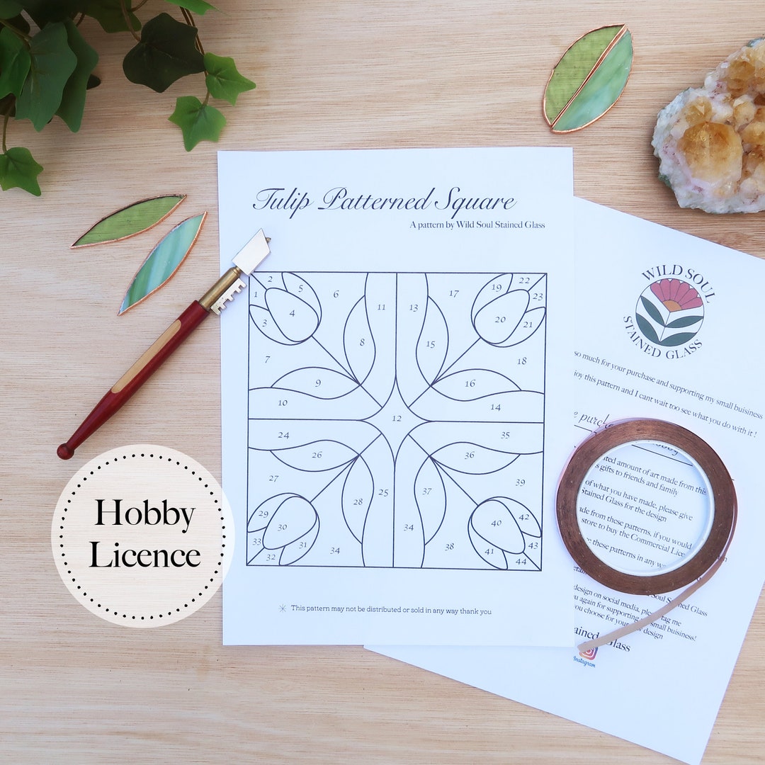 Tulip Flower Stained Glass Pattern Stained Glass Patterns - Etsy