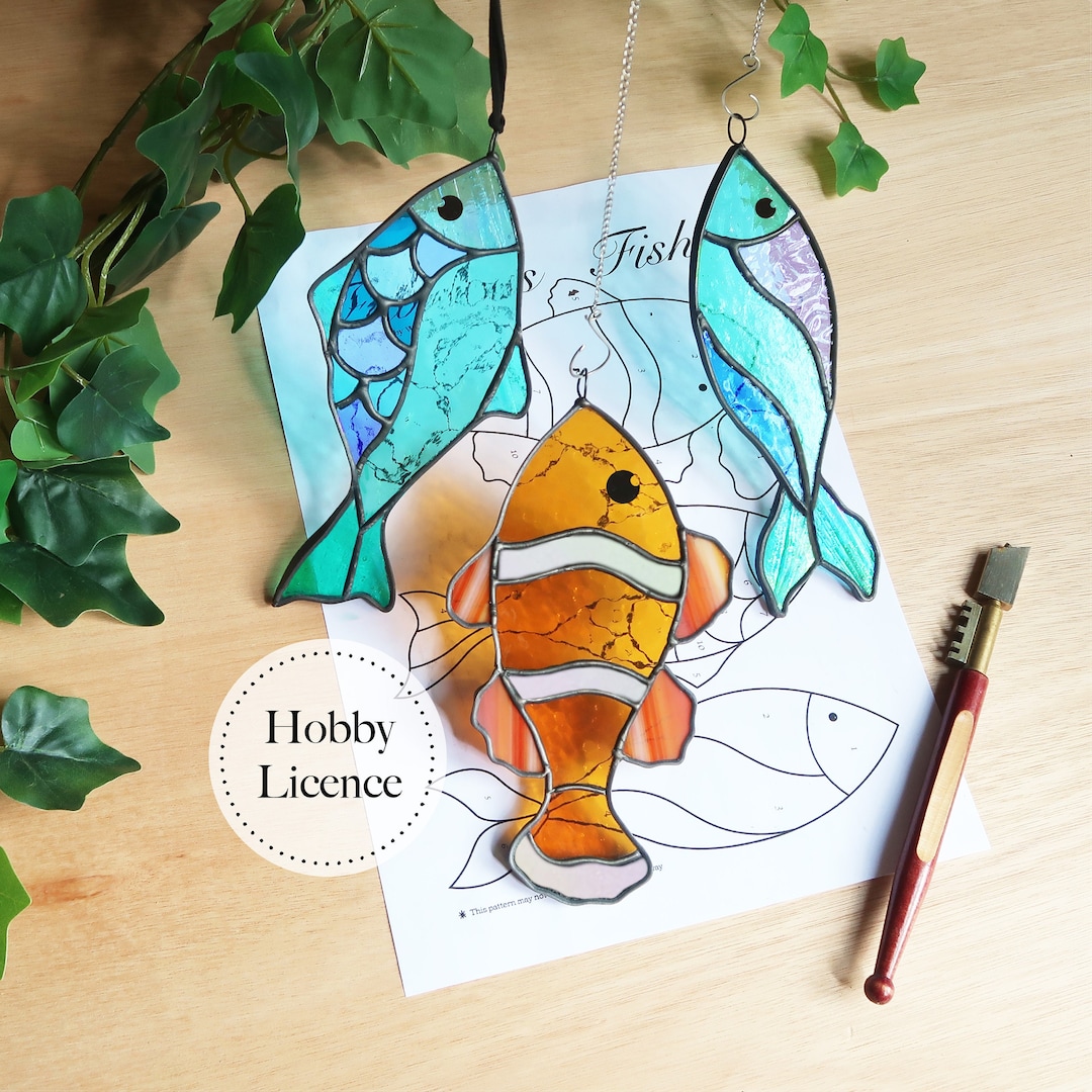 Fish Stained Glass Pattern, Stained Glass Patterns, Suncatcher , Fishes ...