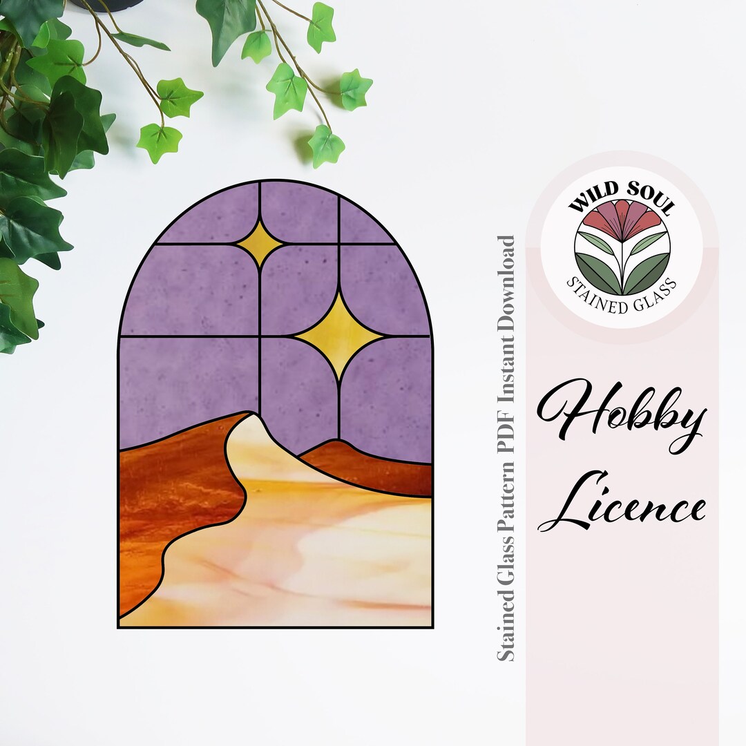 Celestial Landscape Stained Glass Pattern, Beginner Stained Glass ...