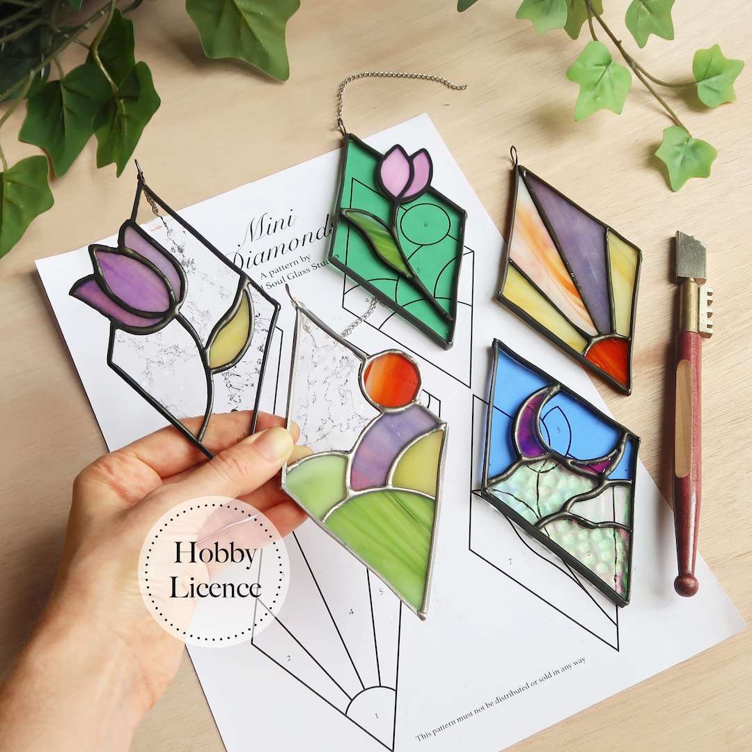 Mini Diamonds Stained Glass Pattern, Beginner Stained Glass Patterns ...