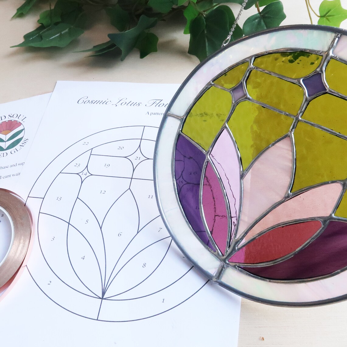 Lotus Flower Stained Glass Pattern Stained Glass Patterns - Etsy UK