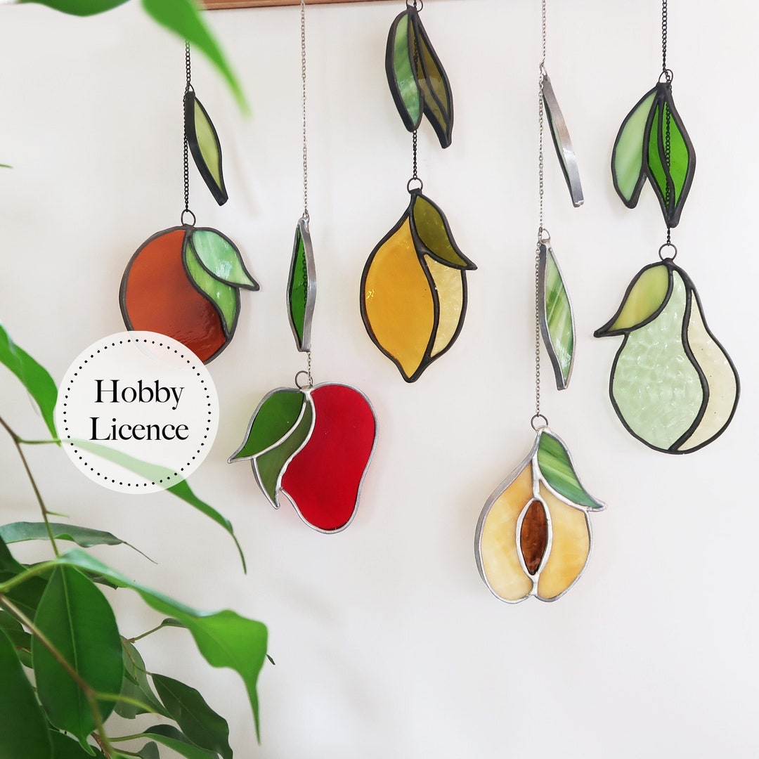 Fruit Drops Suncatcher Stained Glass Pattern, Beginner Stained Glass ...