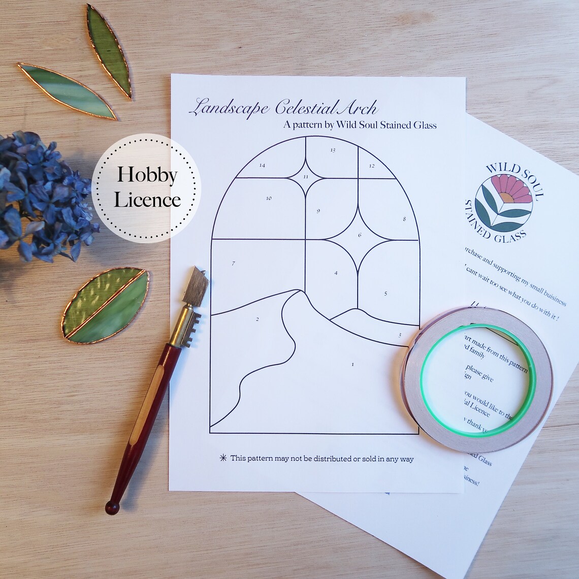 Celestial Landscape Stained Glass Pattern, Beginner Stained Glass ...