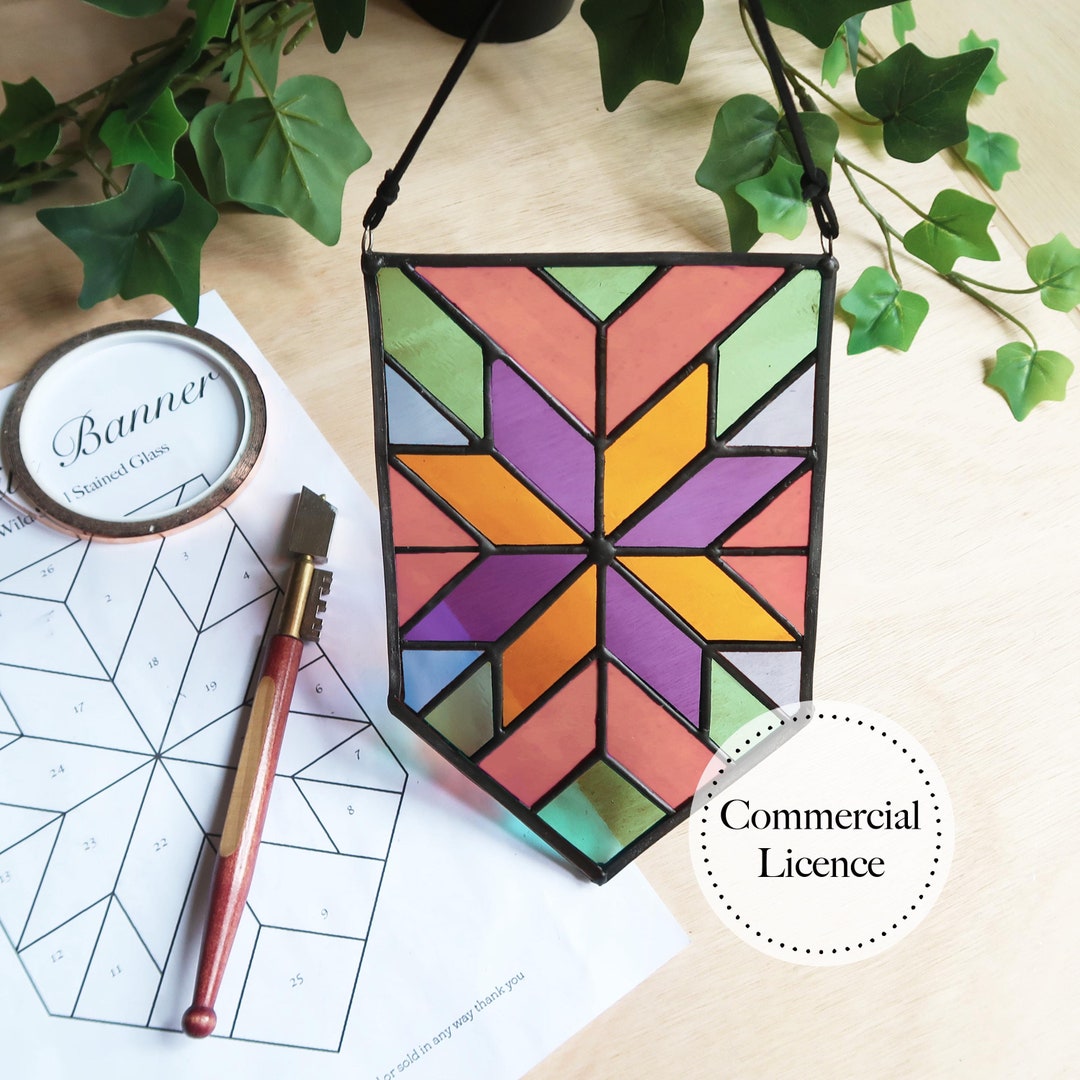 Southwestern Barn Quilt Stained Glass Pattern: DIY Decor (digital ...