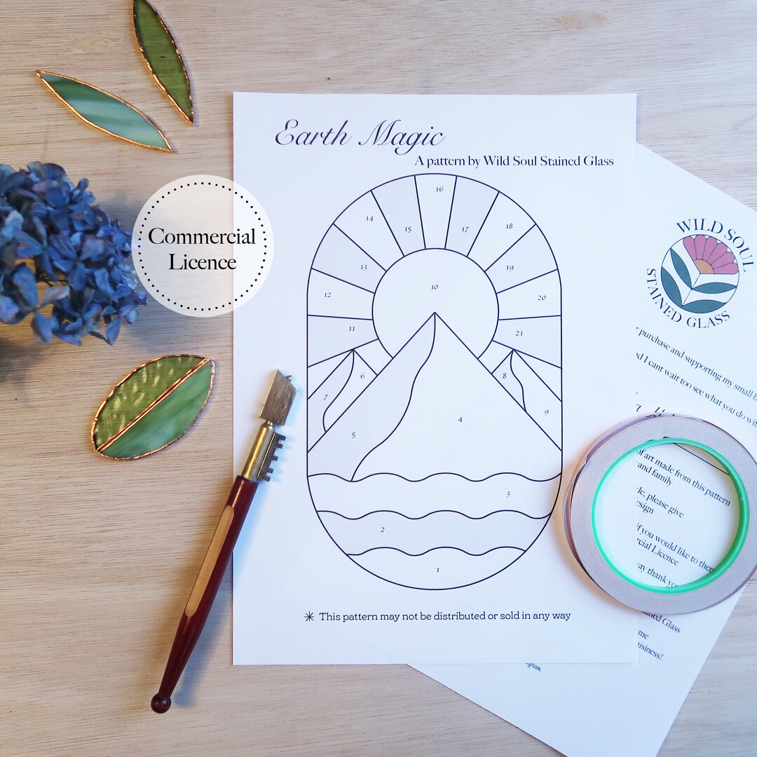 Earth Magic Stained Glass Pattern Stained Glass Patterns - Etsy