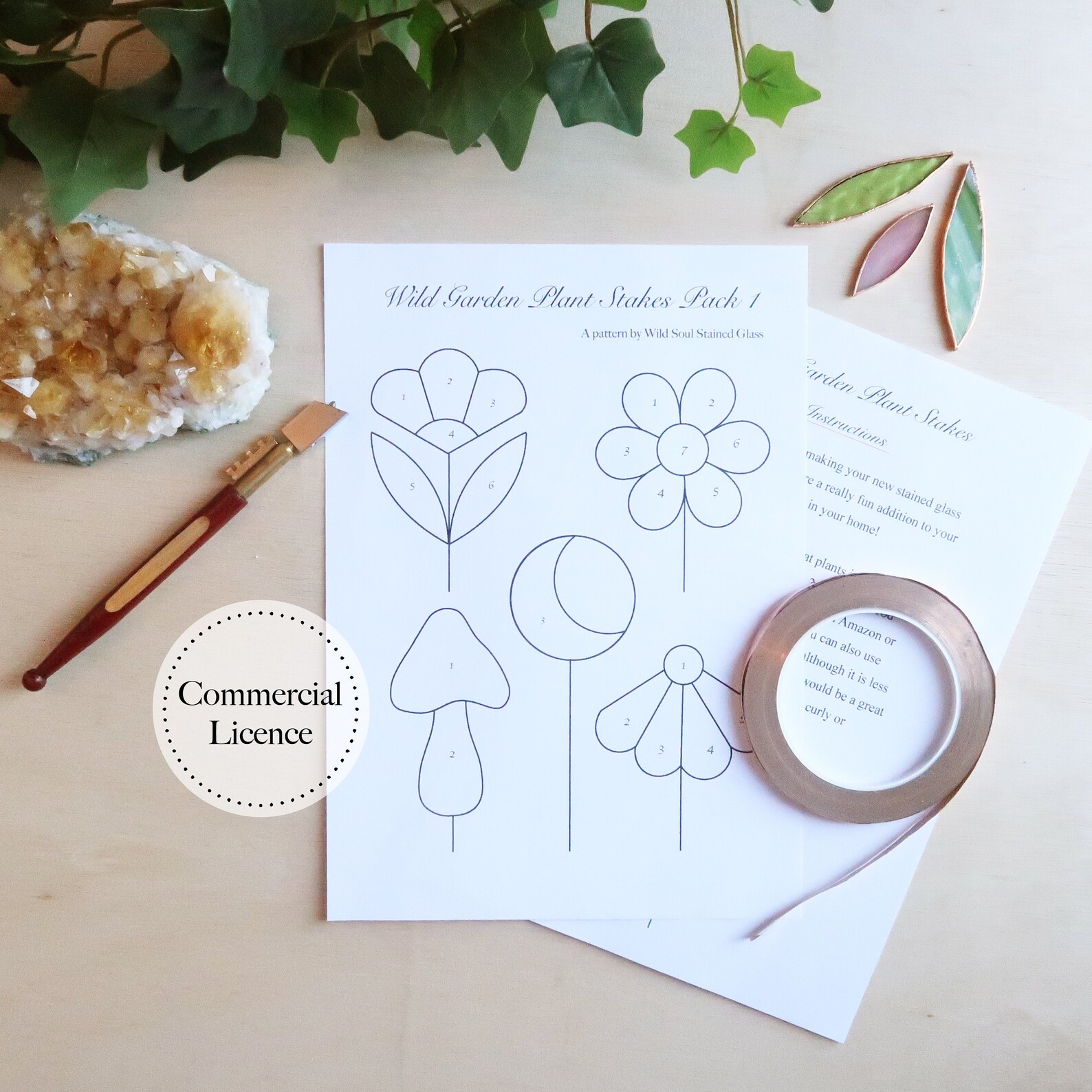 Plant Stakes Pack 1 Stained Glass Pattern Stained Glass - Etsy