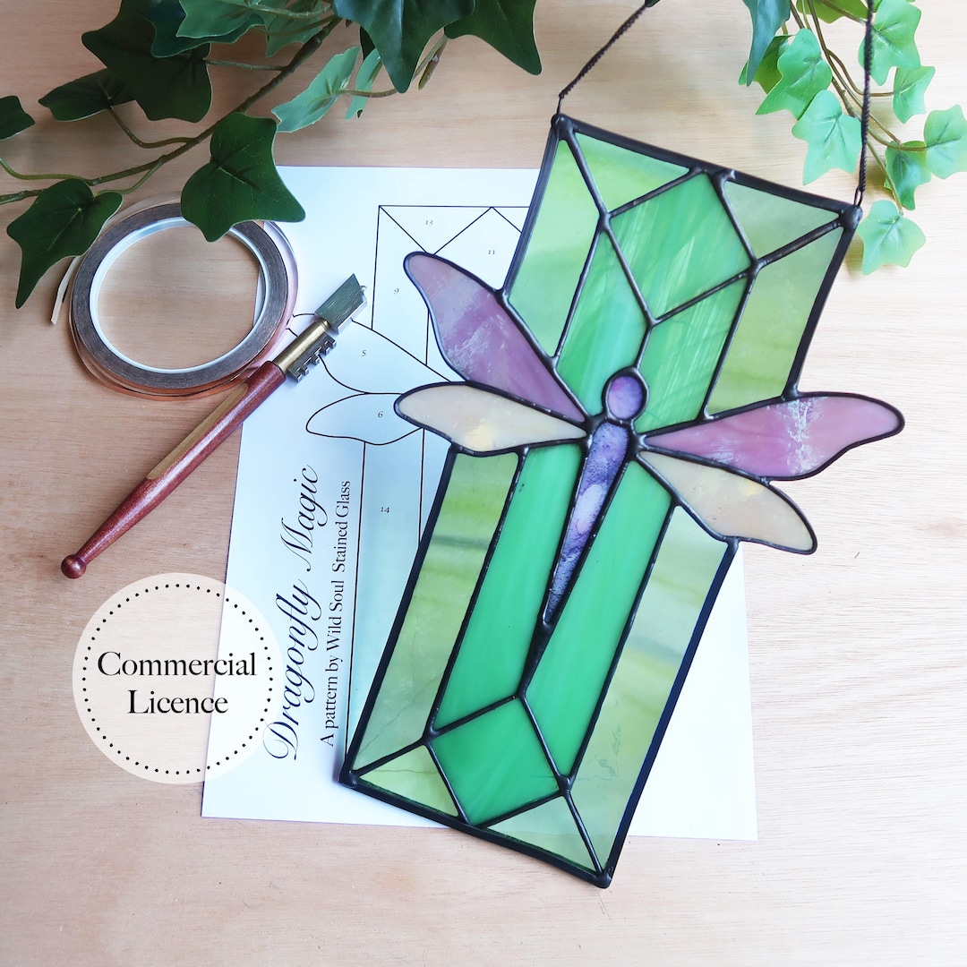 Dragonfly Stained Glass Pattern, Stained Glass Patterns, Suncatcher ...