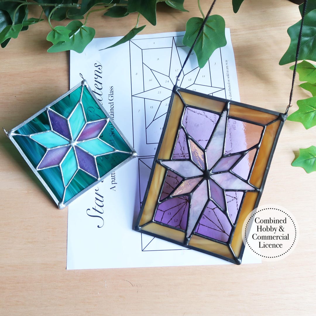 Star Panel Stained Glass Pattern, Stained Glass Patterns, Beginners ...