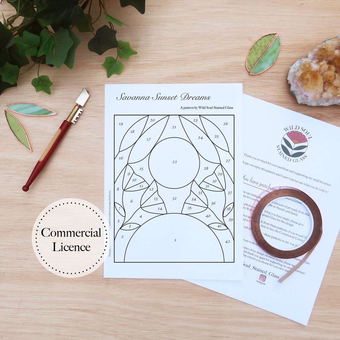 Sunset Stained Glass Pattern Stained Glass Patterns Digital - Etsy