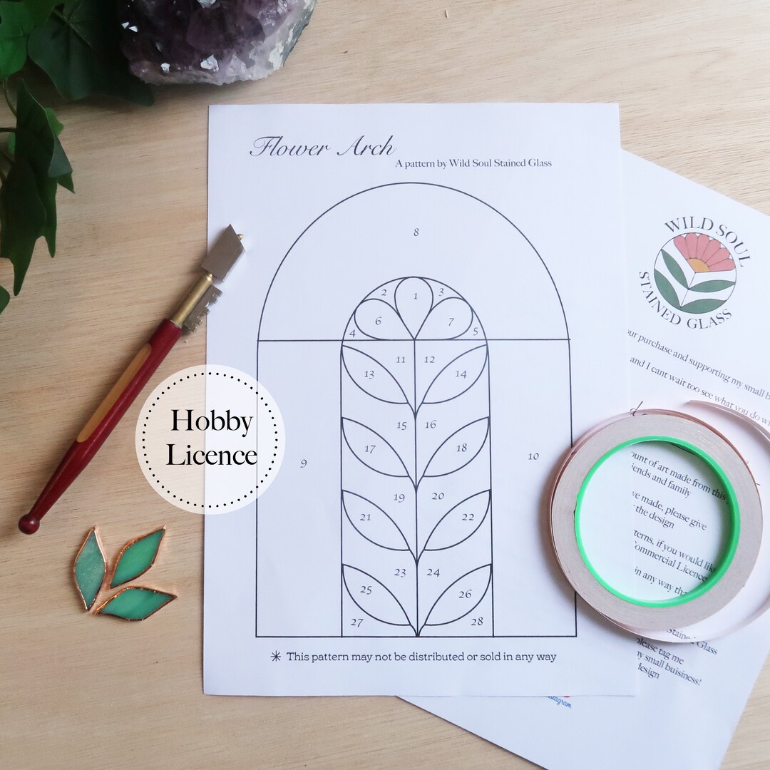 Flower Arch Stained Glass Pattern Stained Glass Patterns - Etsy