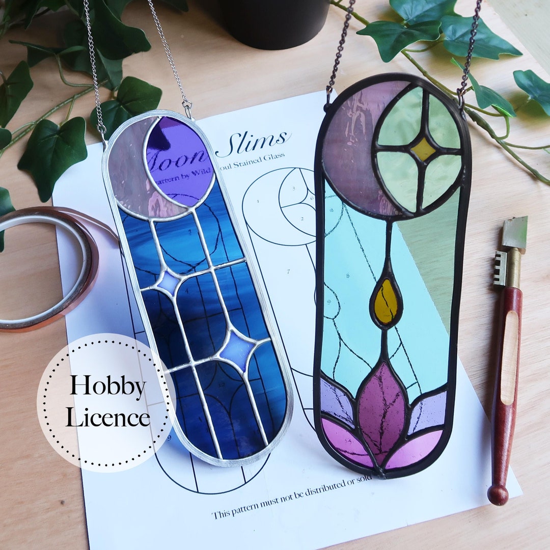 Moon Phase Stained Glass Pattern, Beginner Stained Glass Patterns, PDF ...