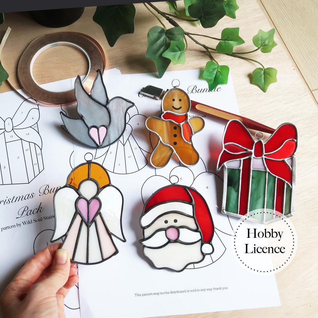 Christmas Stained Glass Patterns, Beginner Patterns, Stained Glass ...