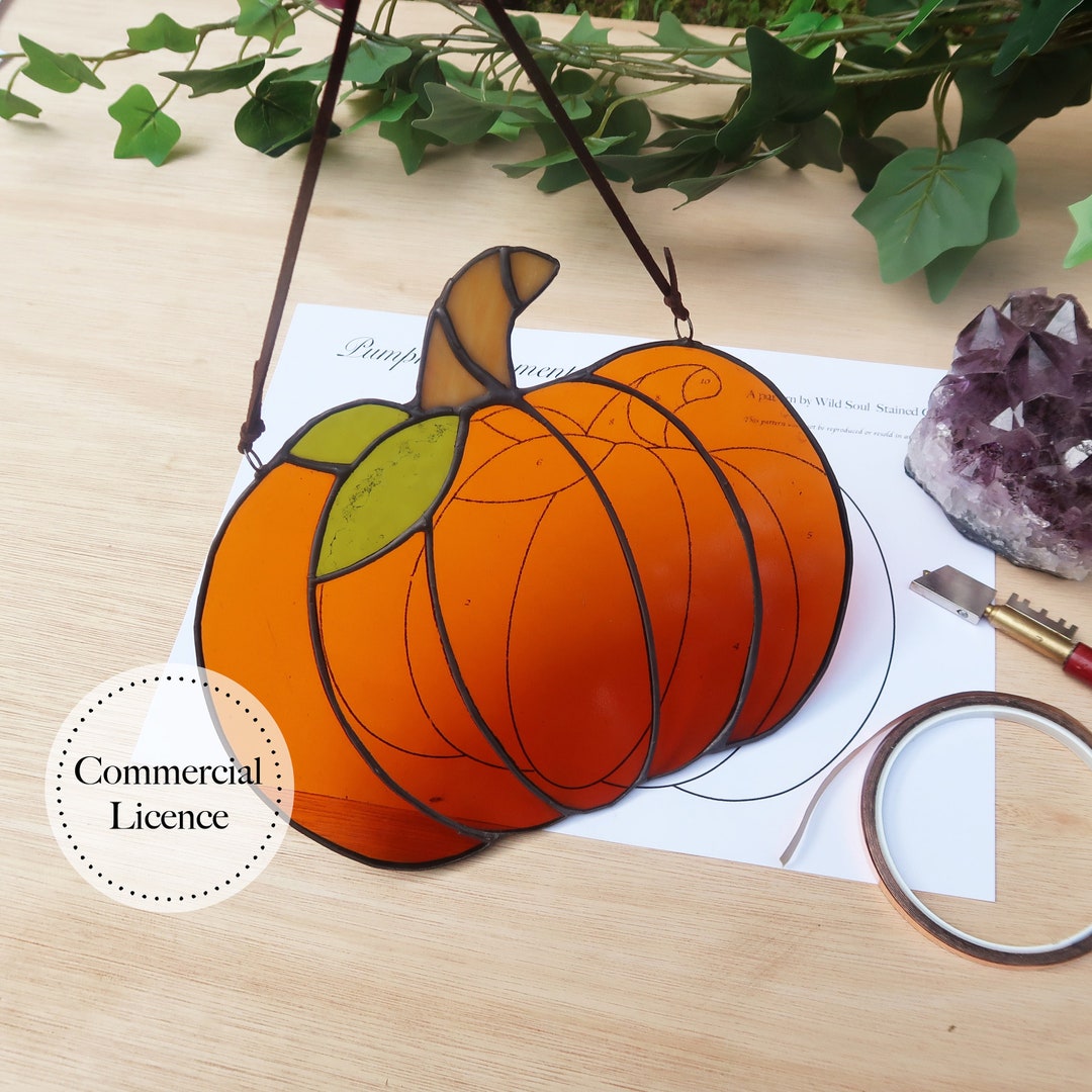 Pumpkin Stained Glass Pattern, Stained Glass Patterns, Suncatcher ...