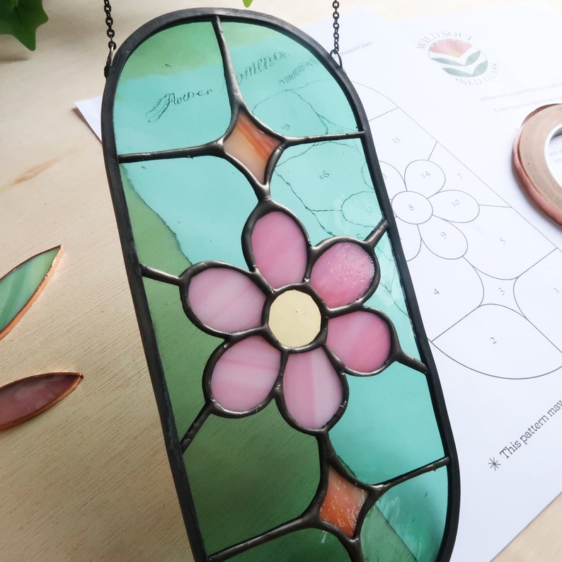 Flower Stained Glass Pattern Stained Glass Pattern Digital - Etsy