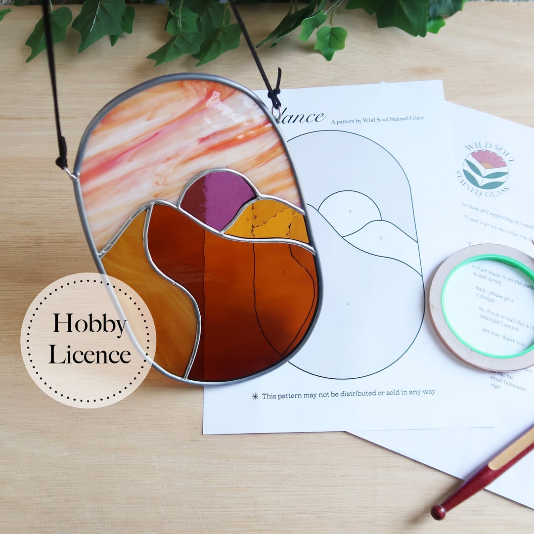 Sunset Valley Stained Glass Pattern, Beginner Stained Glass Pattern ...