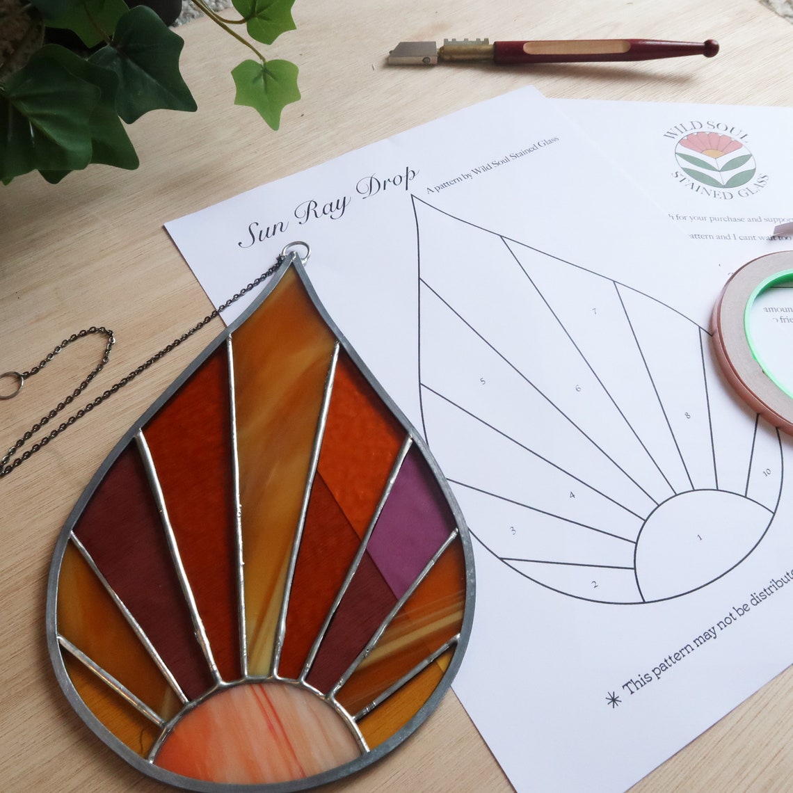 Sun Ray Stained Glass Pattern Stained Glass Patterns Digital - Etsy