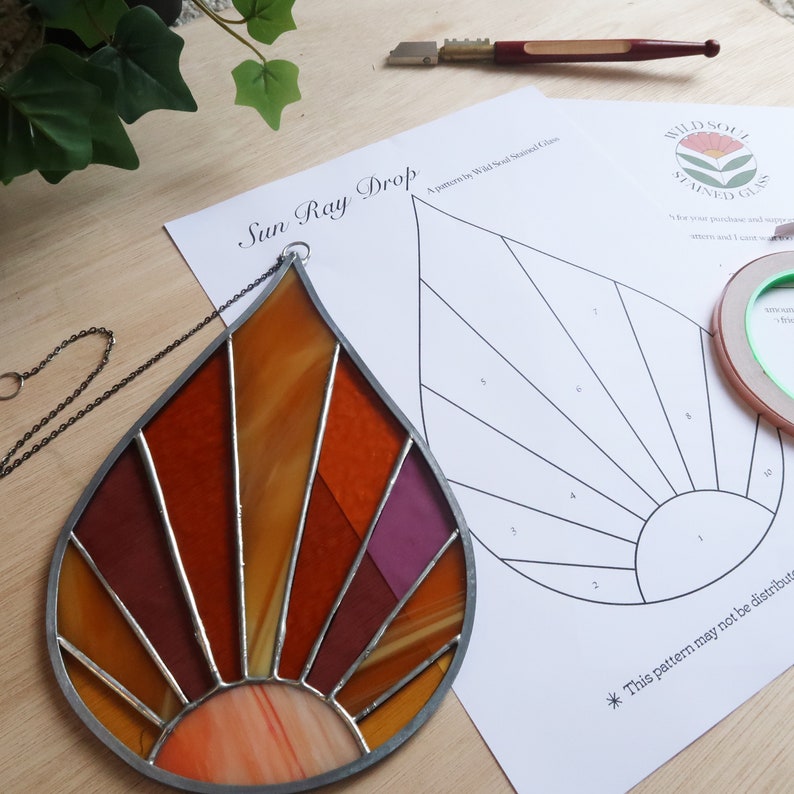 Sun Ray Stained Glass Pattern Stained Glass Patterns Digital - Etsy