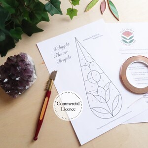 Flower Droplet Stained Glass Pattern Stained Glass Patterns - Etsy