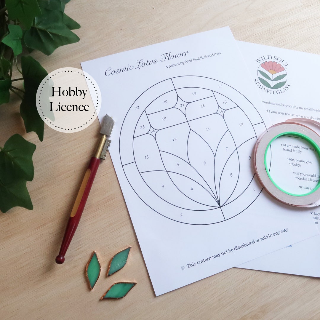 Lotus Flower Stained Glass Pattern Stained Glass Patterns - Etsy