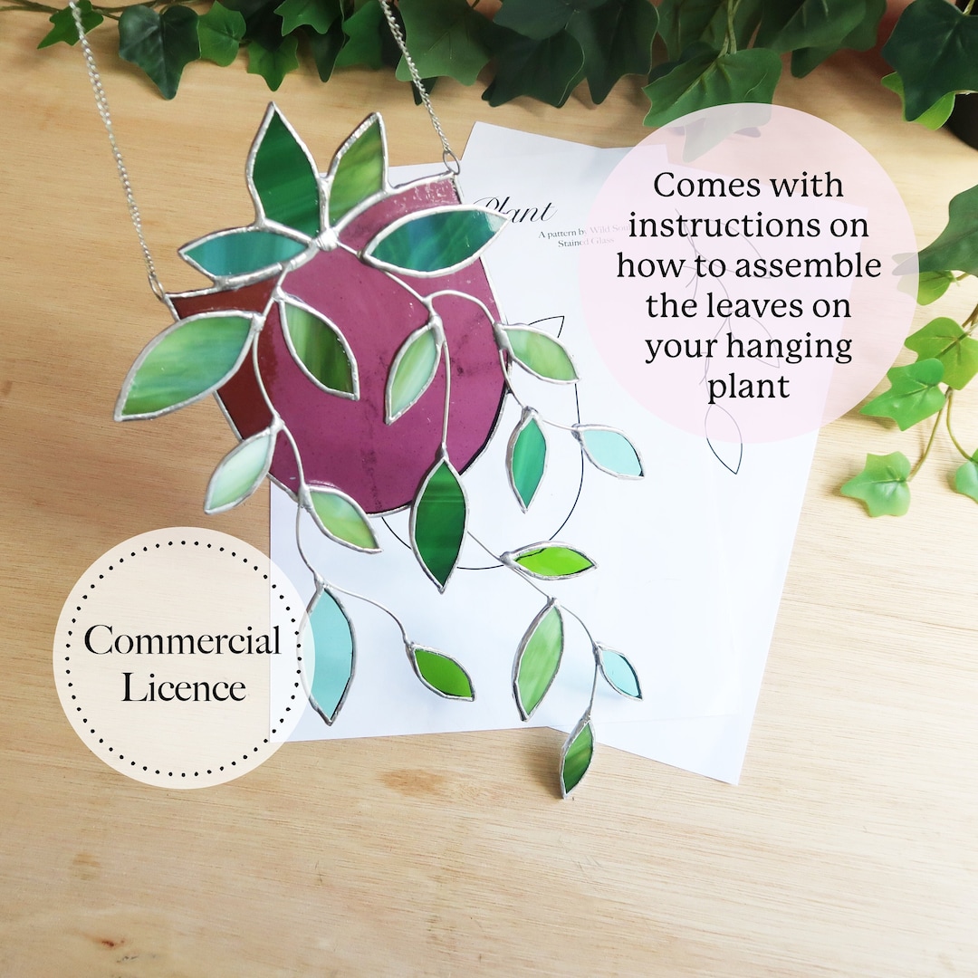 Hanging House Plant Stained Glass Pattern, Stained Glass Patterns ...