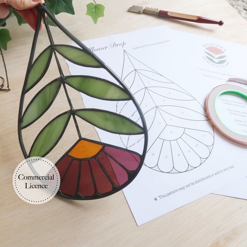 Flower Stained Glass Pattern Stained Glass Patterns Digital - Etsy