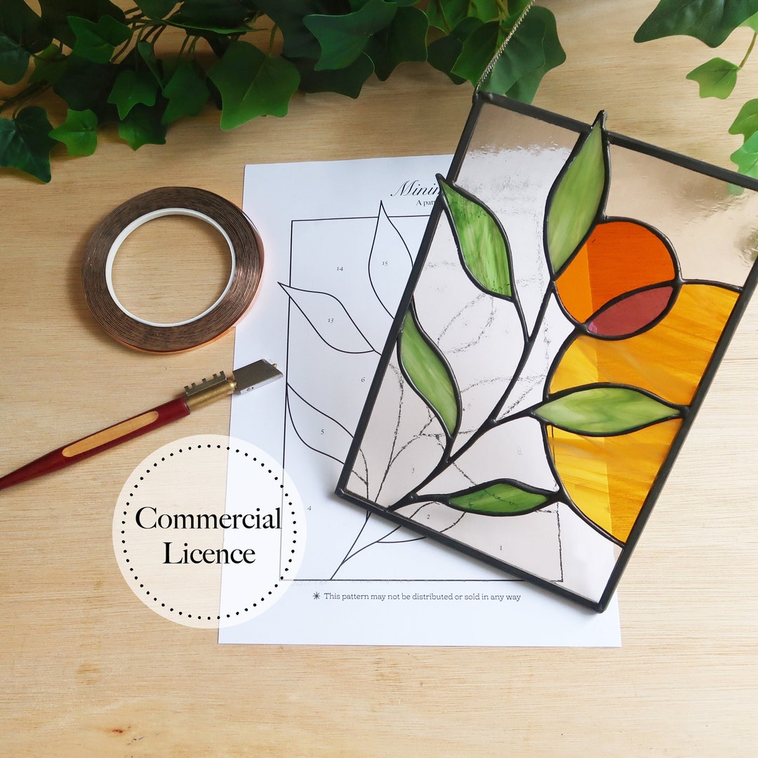 Modern Minimalist Boho Stained Glass Pattern, Stained Glass Patterns ...