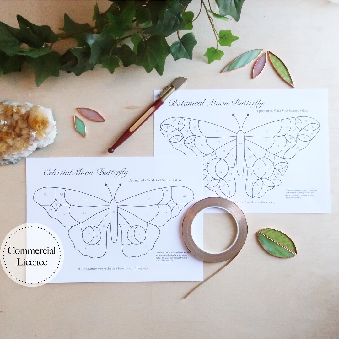 MULTIPACK X 2 Butterfly Stained Glass Patterns, Stained Glass Patterns ...