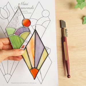 Mini Diamonds Stained Glass Pattern, Beginner Stained Glass Patterns ...